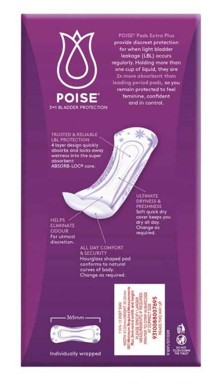 Poise Extra Plus Pads - 10 Pack – Mable Direct