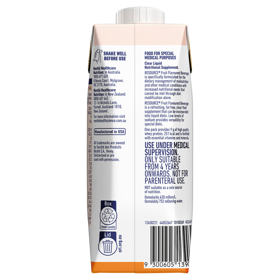 RESOURCE Fruit Flavoured Beverage (Peach) 237mL – Mable Direct